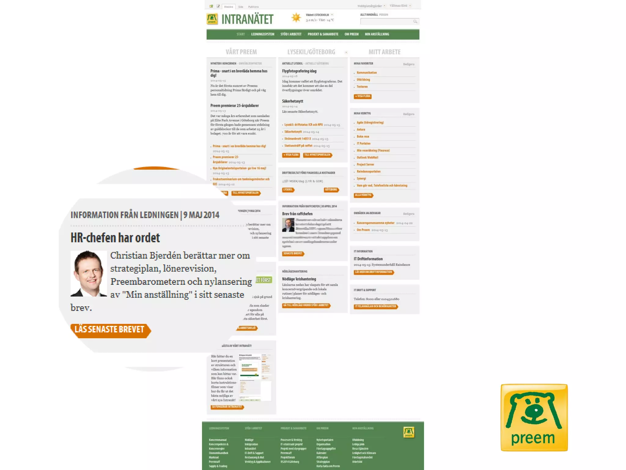 A new structure for Preem's intranet | PPT