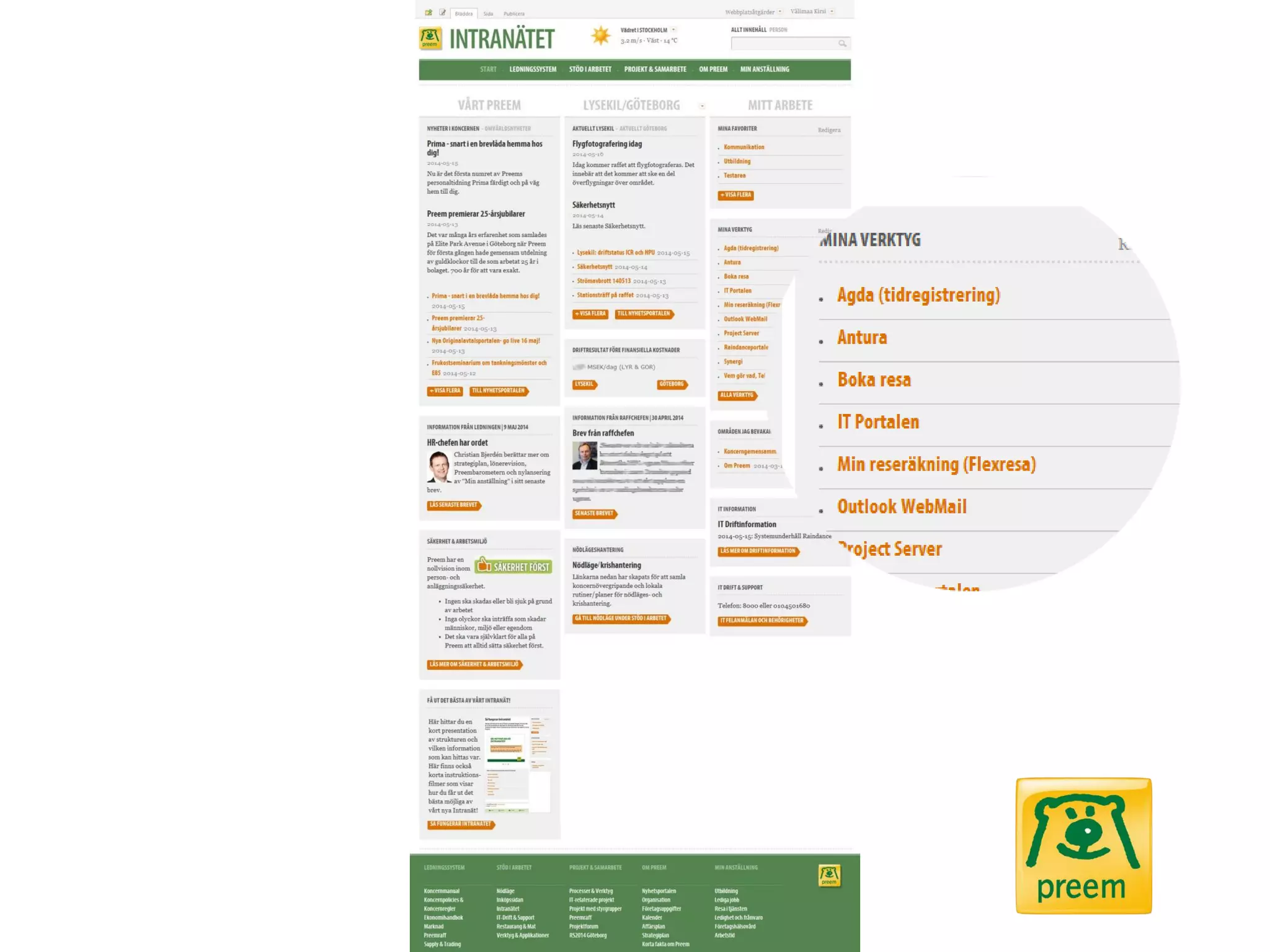 A new structure for Preem's intranet | PPT