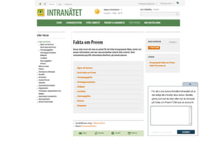 A new structure for Preem's intranet | PPT