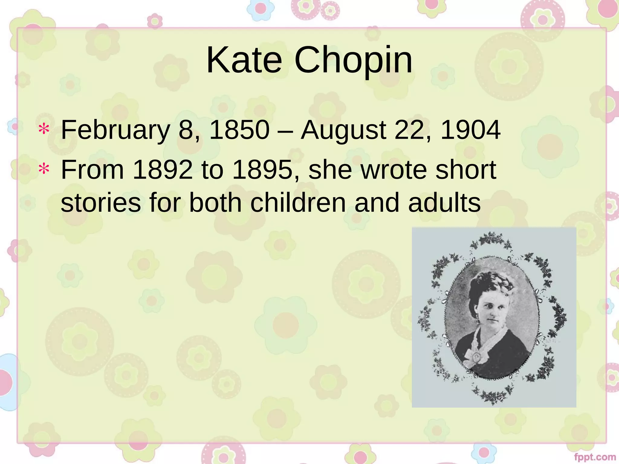 "A pair of silk stockings" by Kate Chopin | PPT