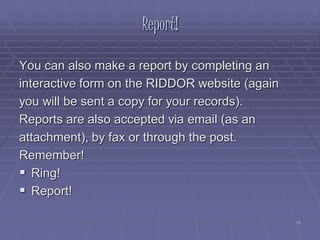 A Part 12 What Is Riddor By J Mc Cann | PDF