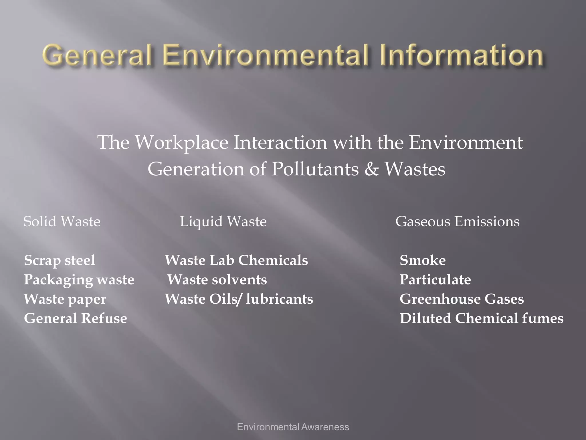 A Part 13 Environmental Awareness | PPT