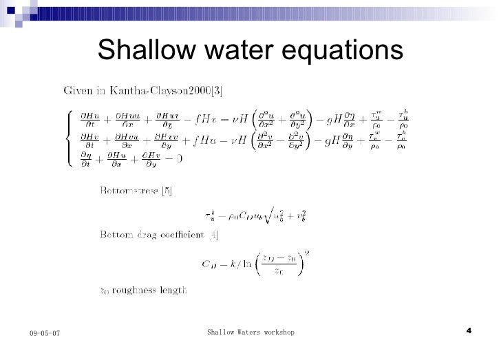 A Pedagogical Numerical Model The Shallow Waters Equations