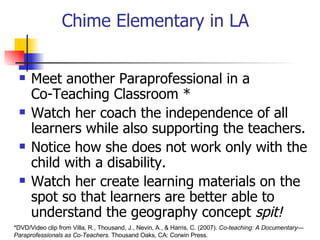 A Peek into What Paraprofessionals Do in Inclusive Classrooms | PPT
