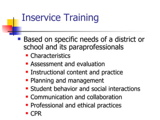 A Peek into What Paraprofessionals Do in Inclusive Classrooms | PPT