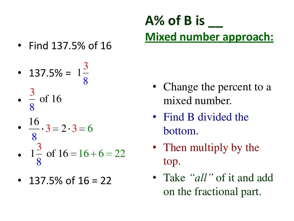 A percent of B Revisted