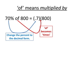 Percent of a Number with Decimals by Multiplying | PPT