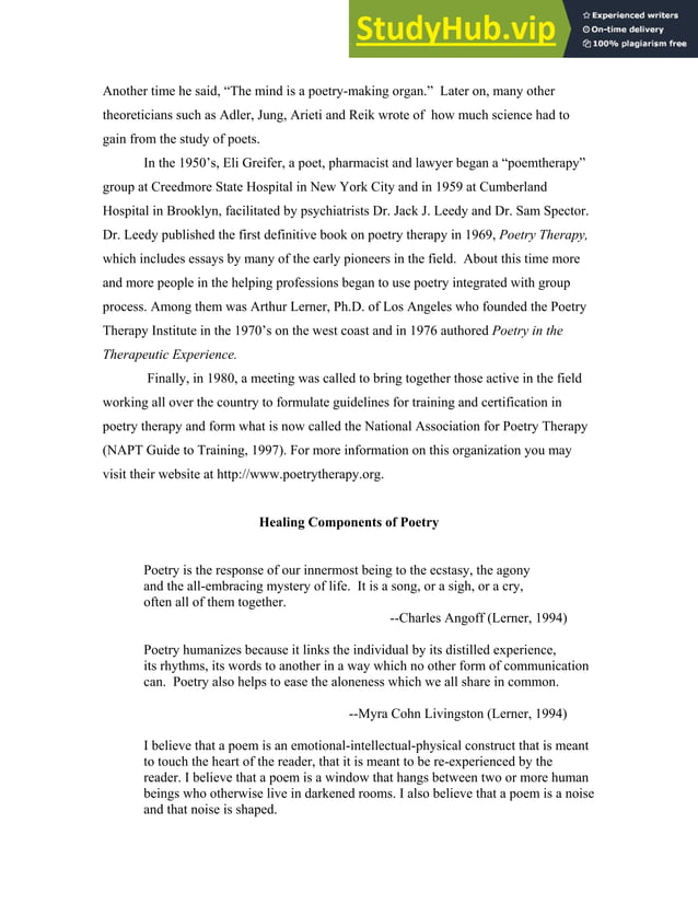 A-Poetry As Therapy | PDF