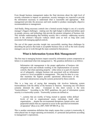 A Practical Approach to Managing Information System Risk | PPT