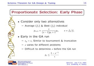 A Practical Schema Theorem for Genetic Algorithm Design and Tuning | PPT