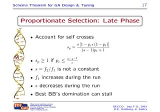 A Practical Schema Theorem for Genetic Algorithm Design and Tuning | PPT