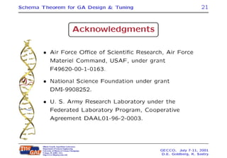 A Practical Schema Theorem for Genetic Algorithm Design and Tuning | PPT