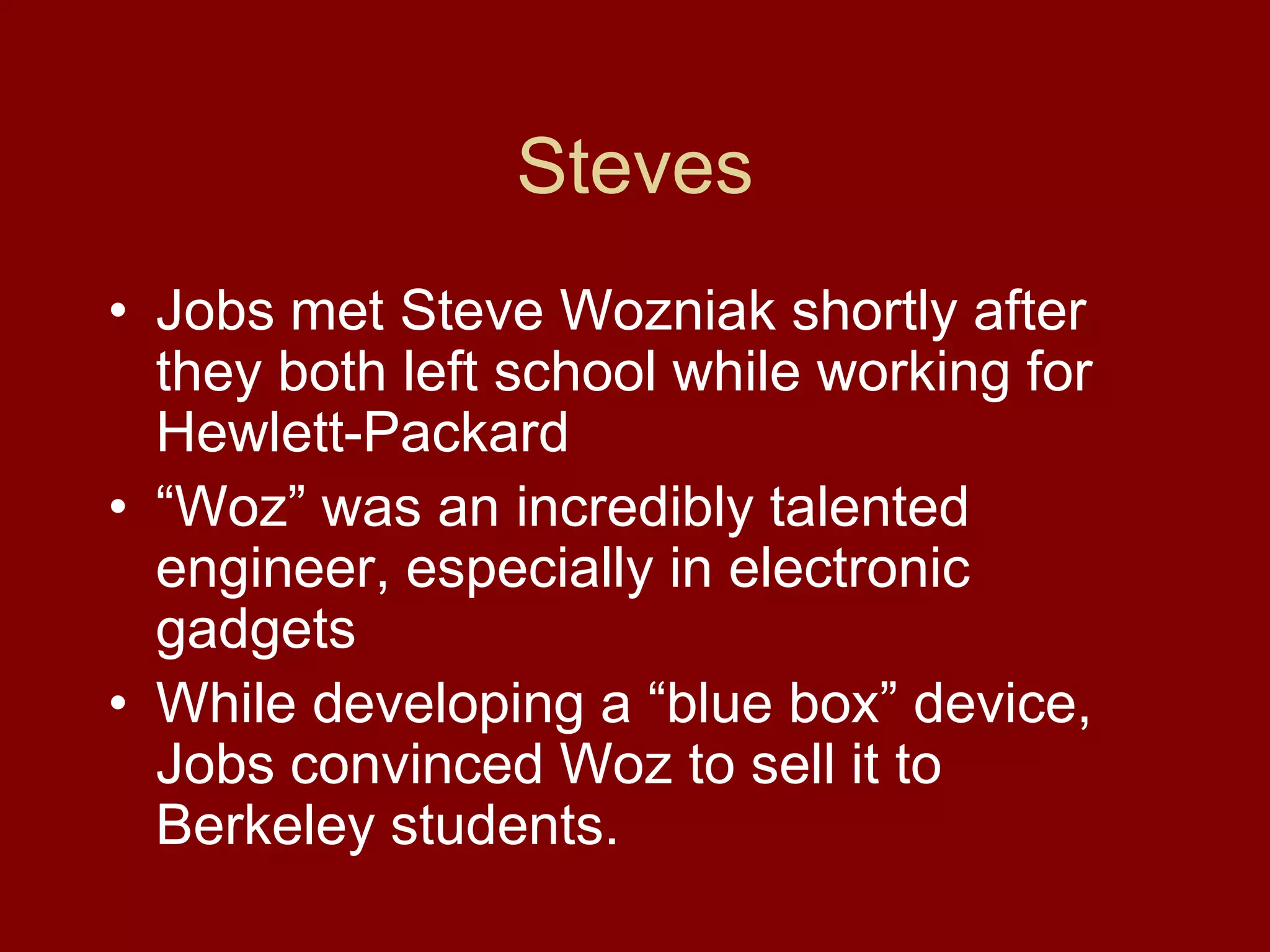 A presentation on "Steve Jobs". | PPTX
