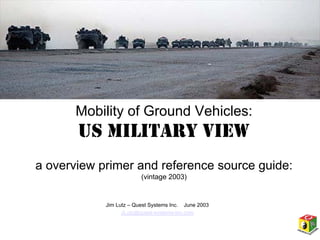 A Primer On Military Vehicle Mobility Vintage 2003 | PDF
