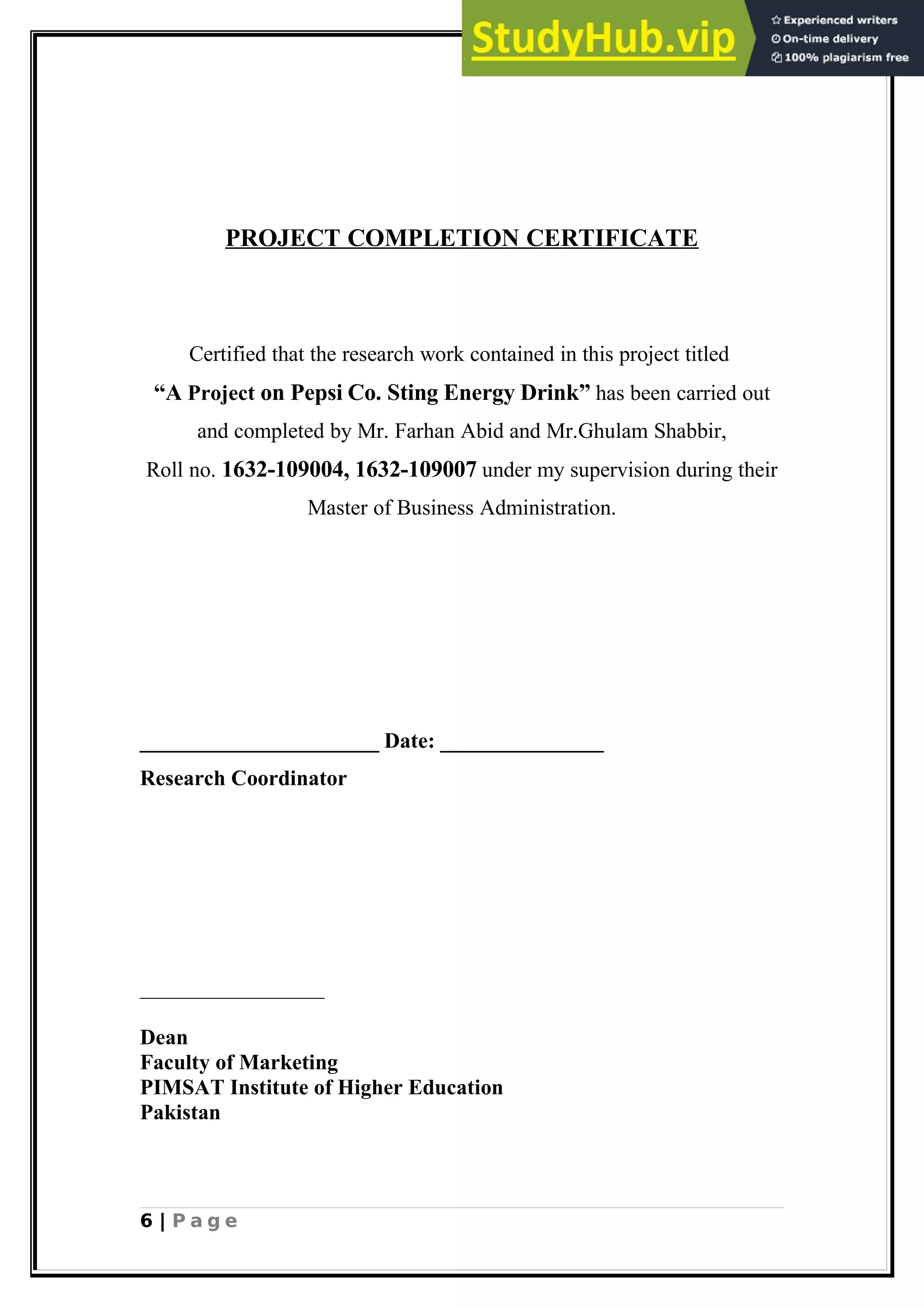 A-PROJECT-ON-PEPSI-CO-STING-ENERGY-DRINK | PDF