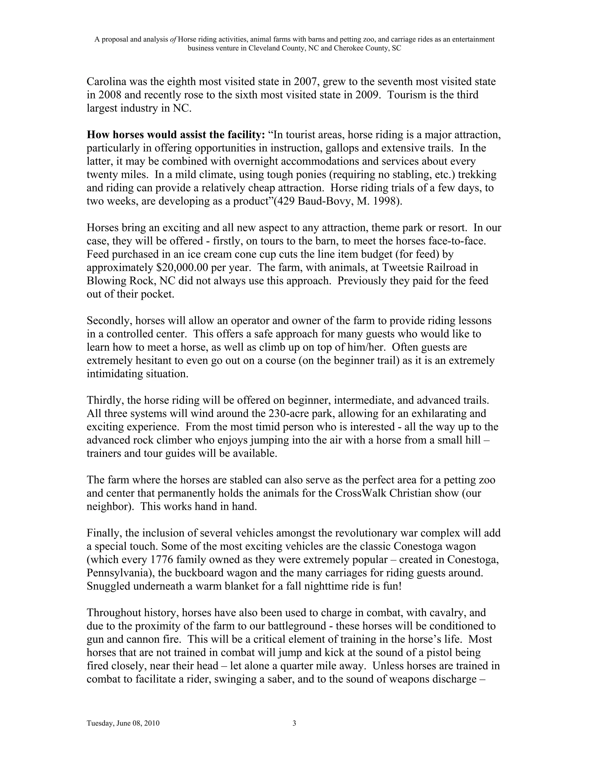 A Proposal And Analysis Of Horse And Farm Operations As A Venture ...