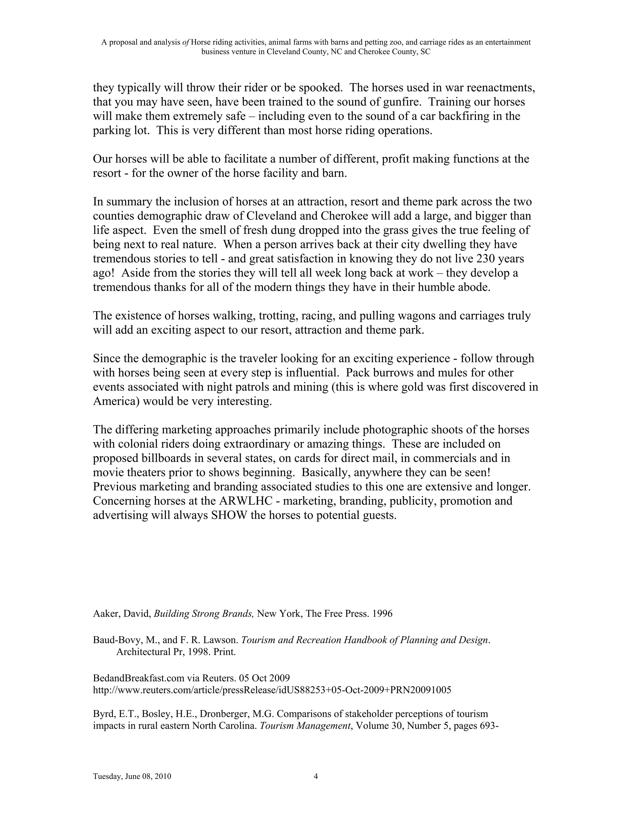 A Proposal And Analysis Of Horse And Farm Operations As A Venture Business | PDF