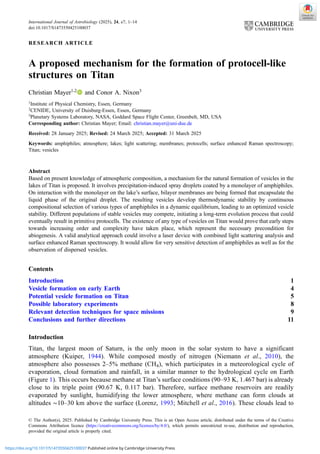 A proposed mechanism for the formation of protocell-like structures on ...