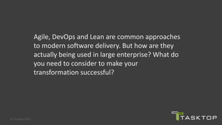 A Quick Intro to Agile, DevOps & Lean Development in the Enterprise | PPT