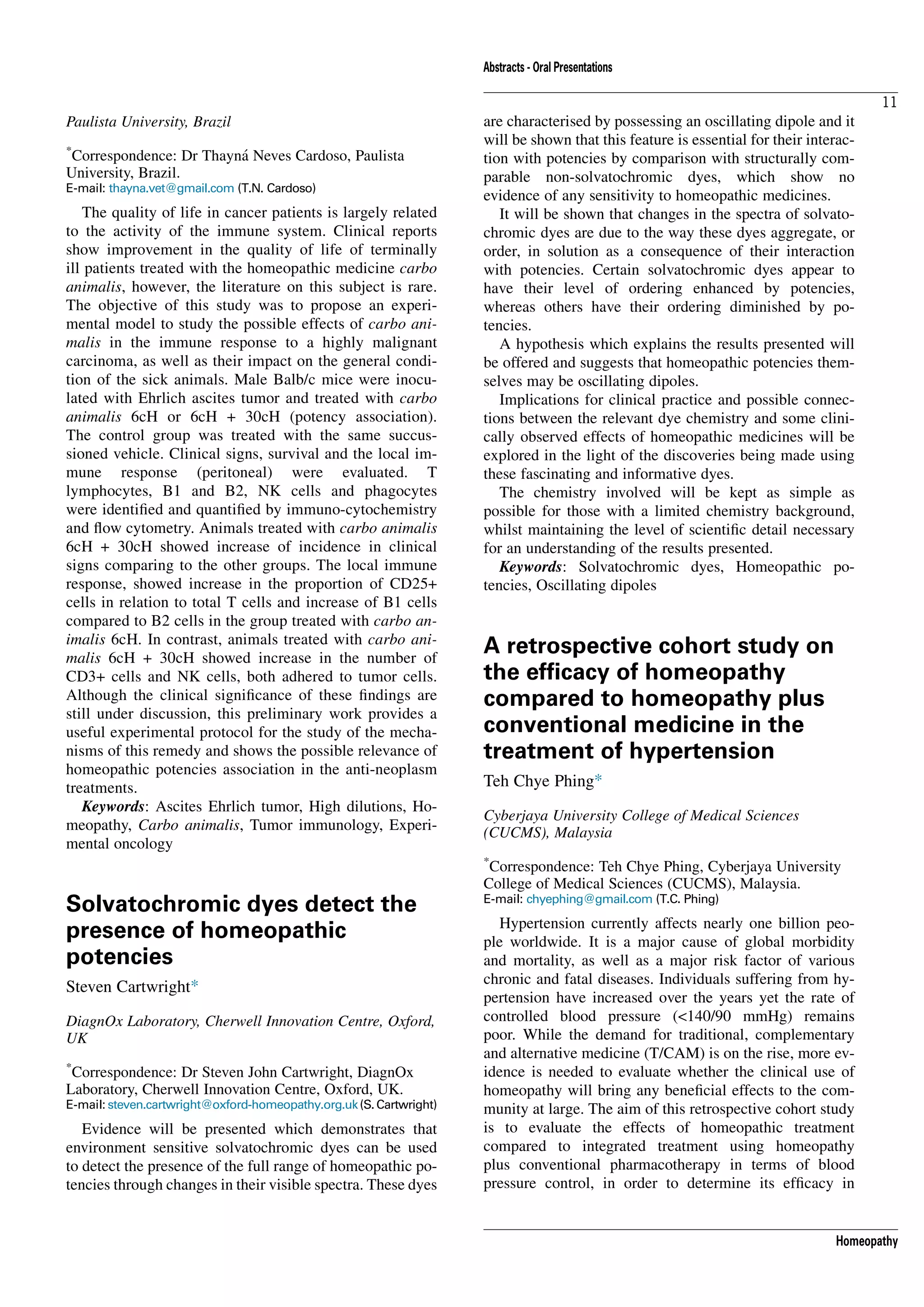 A retrospective cohort study on the efficacy of homeopathy compared to ...
