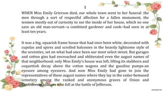 A Rose For Emily - William Faulkner | PPTX