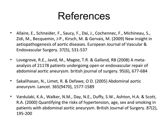 a rough guide to abdominal aortic aneurysms | PPT