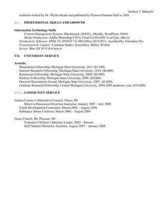 Andy Saltarelli - CV | DOC