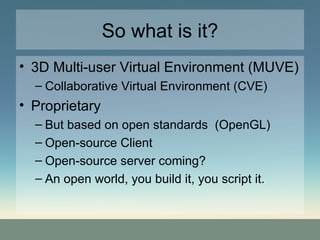 A Second Life for Your Museum: 3D Multi-User Virtual Environments and Museums | PPT