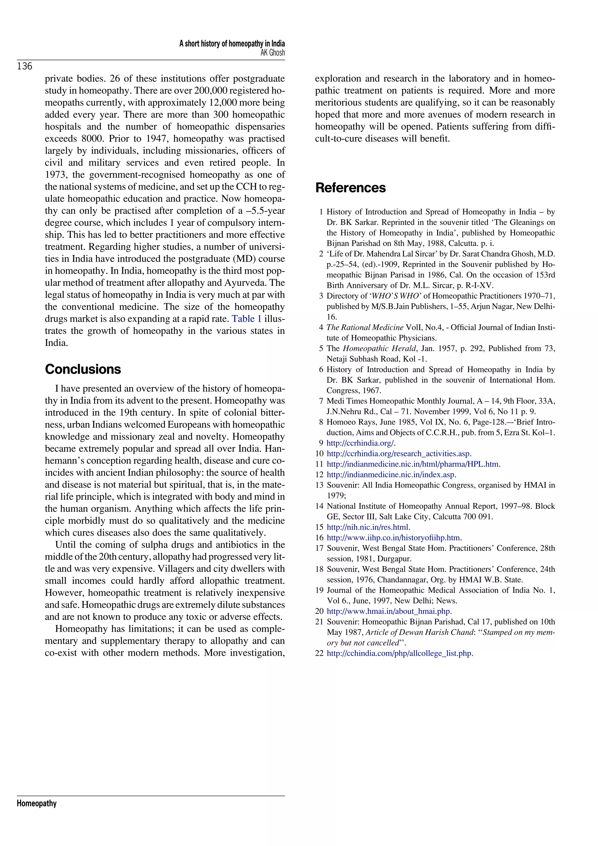 A short history of the development of homeopathy in India | PDF