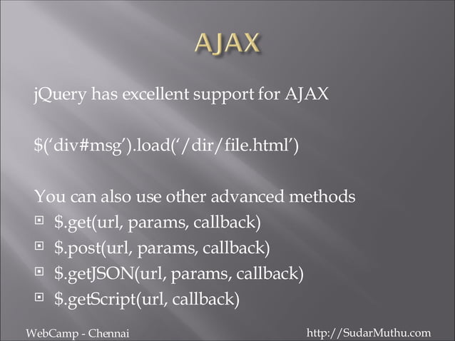 A Short Introduction To jQuery | PPT | Web Development | Internet