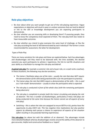 A simple guide to role plays | DOC