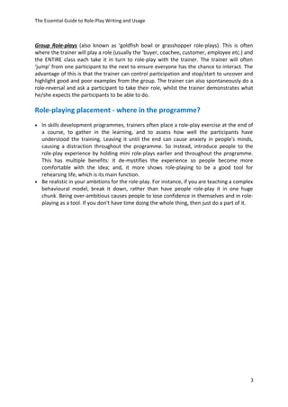 A simple guide to role plays | DOC