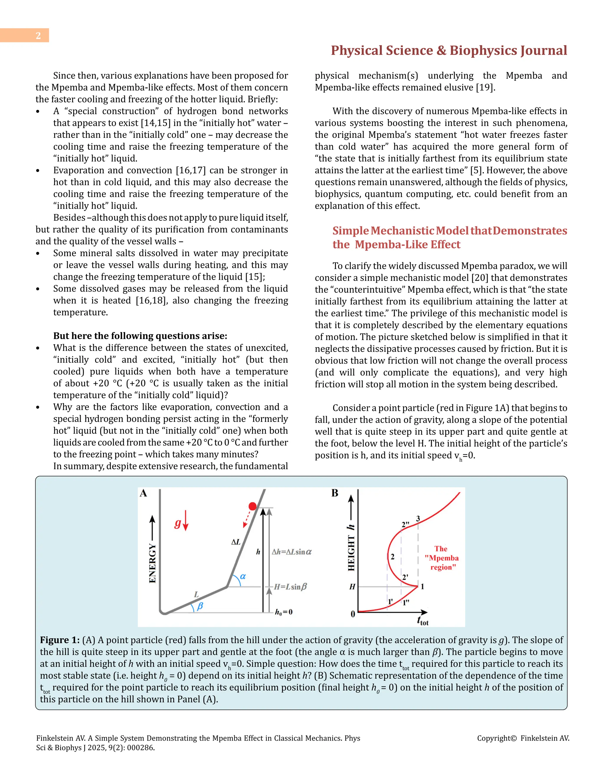 A Simple System Demonstrating the Mpemba Effect in Classical Mechanics | PDF
