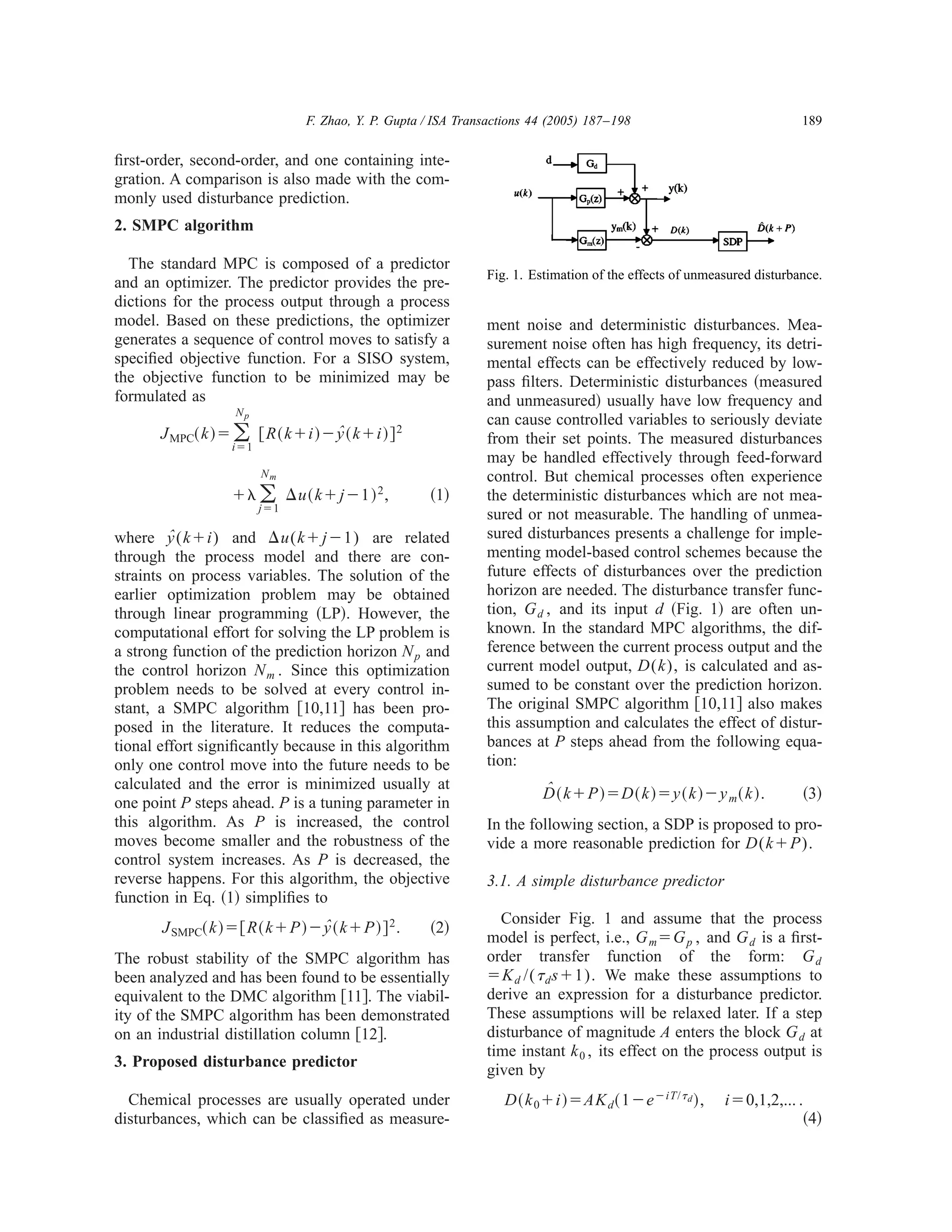 A simplified predictive control algorithm for disturbance rejection | PDF