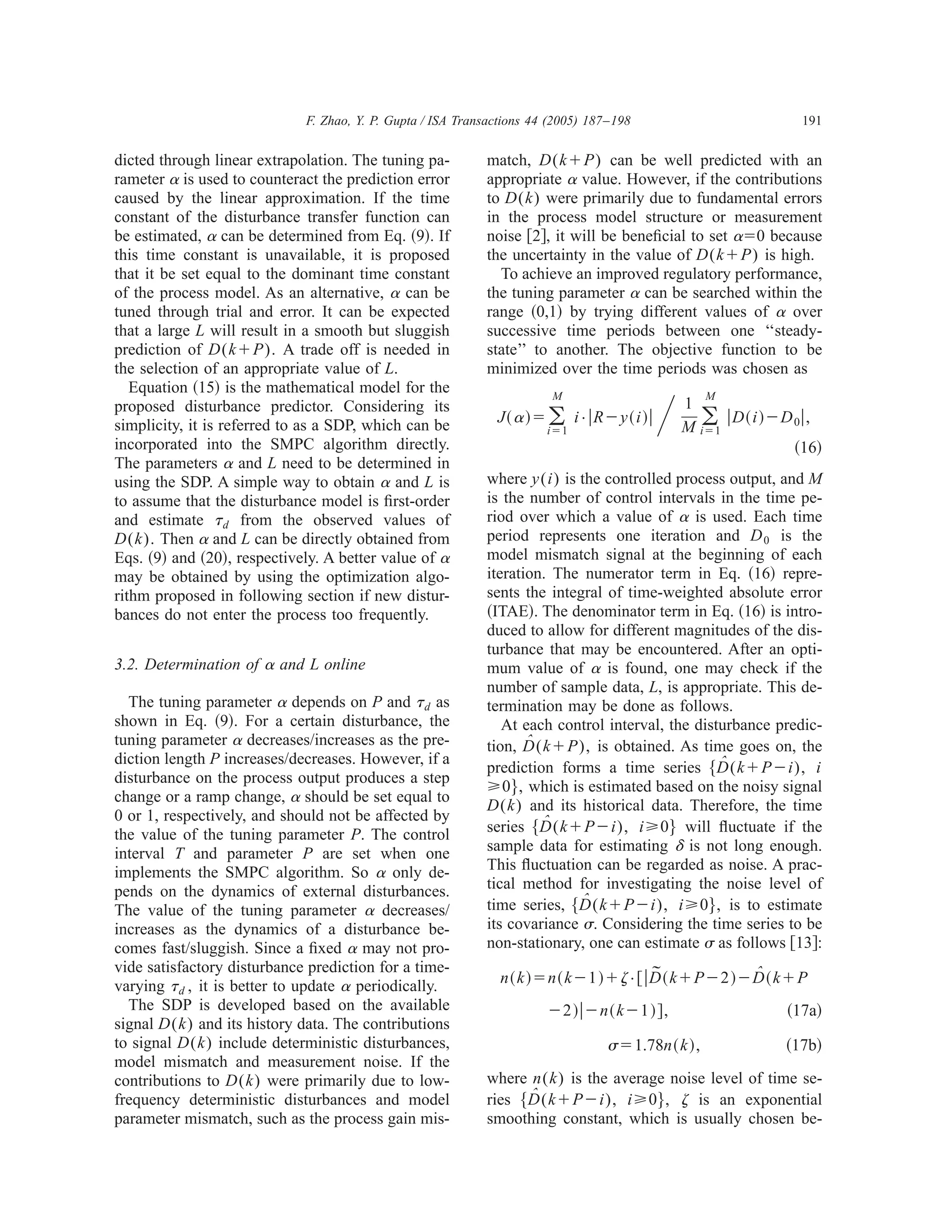 A simplified predictive control algorithm for disturbance rejection | PDF