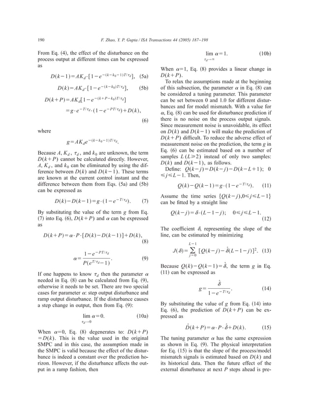 A Simplified Predictive Control Algorithm For Disturbance Rejection Pdf