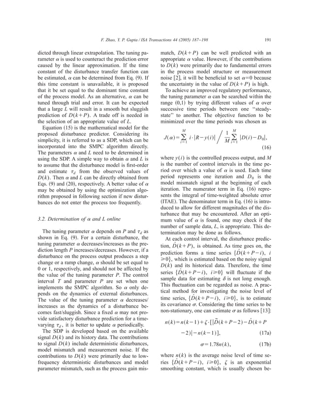 A Simplified Predictive Control Algorithm For Disturbance Rejection Pdf
