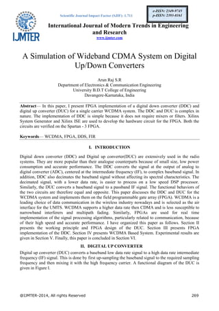 A Simulation of Wideband CDMA System on Digital Up/Down Converters | PDF | Digital Audio ...
