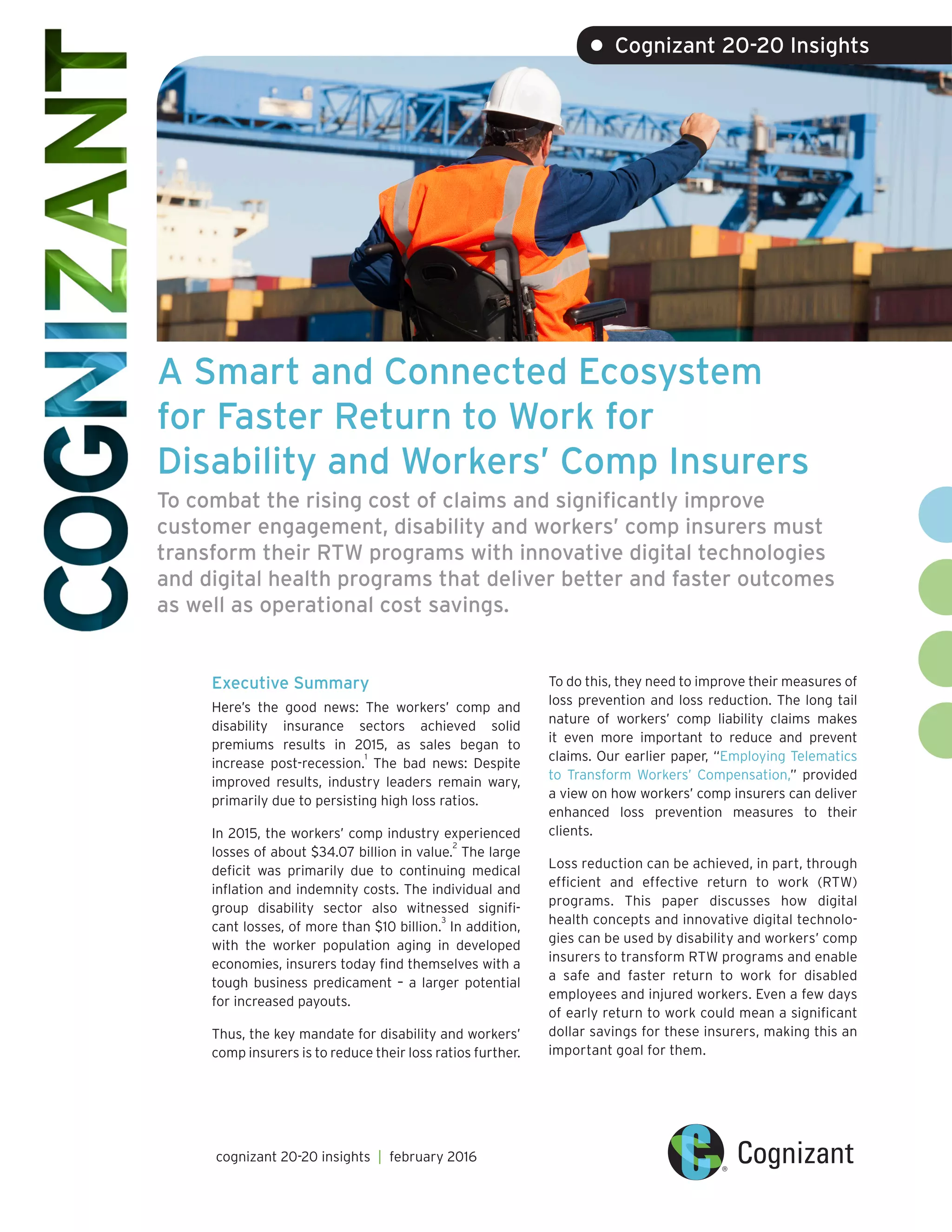 A Smart and Connected Ecosystem for Faster Return to Work for Disability and Workers' Comp ...