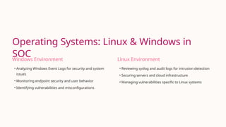 A SOC: Building Blocks of Digital Defense | PPTX