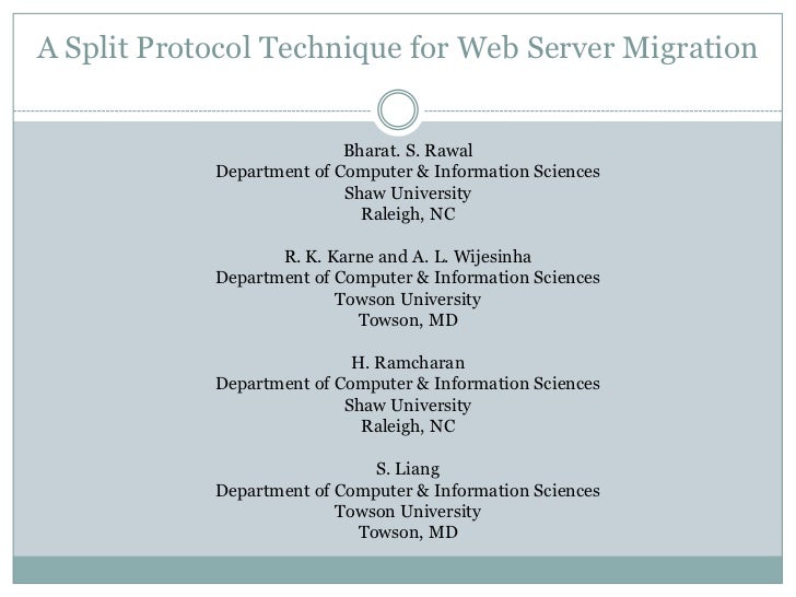 A Split Protocol Technique for Web Server Migration