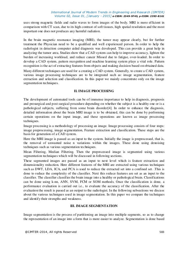 A Survey On Segmentation Techniques Used For Brain Tumor Detection