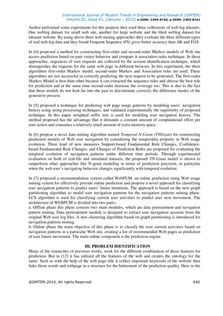 A Survey on: Utilizing of Different Features in Web Behavior Prediction | PDF