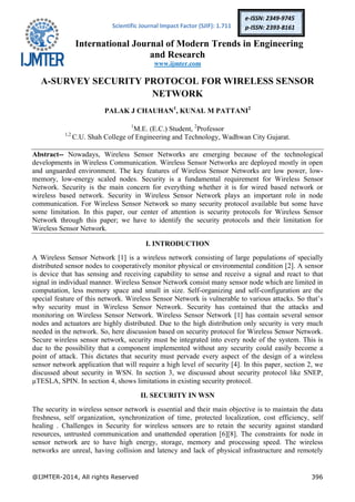 A-SURVEY SECURITY PROTOCOL FOR WIRELESS SENSOR NETWORK | PDF