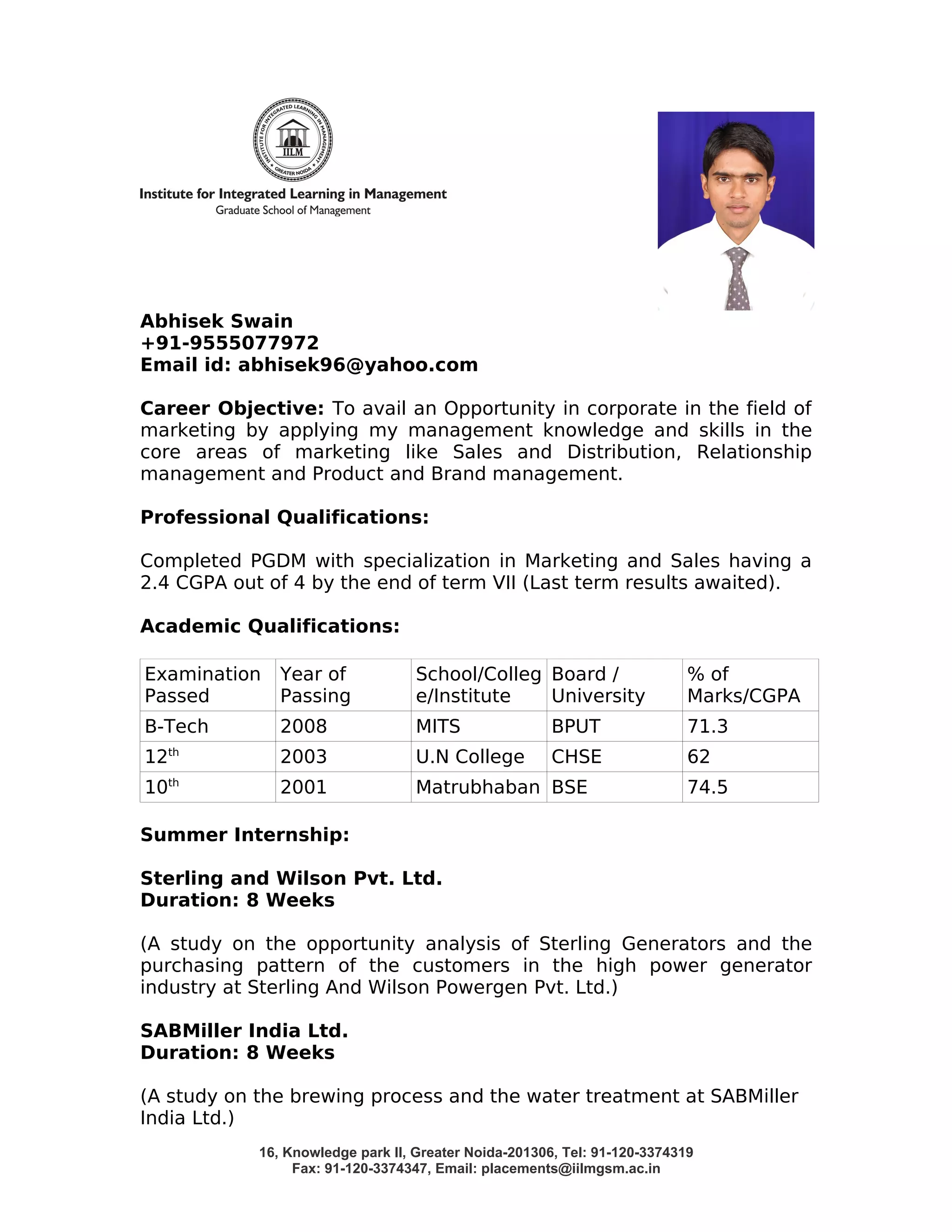 A. swain resume | PDF