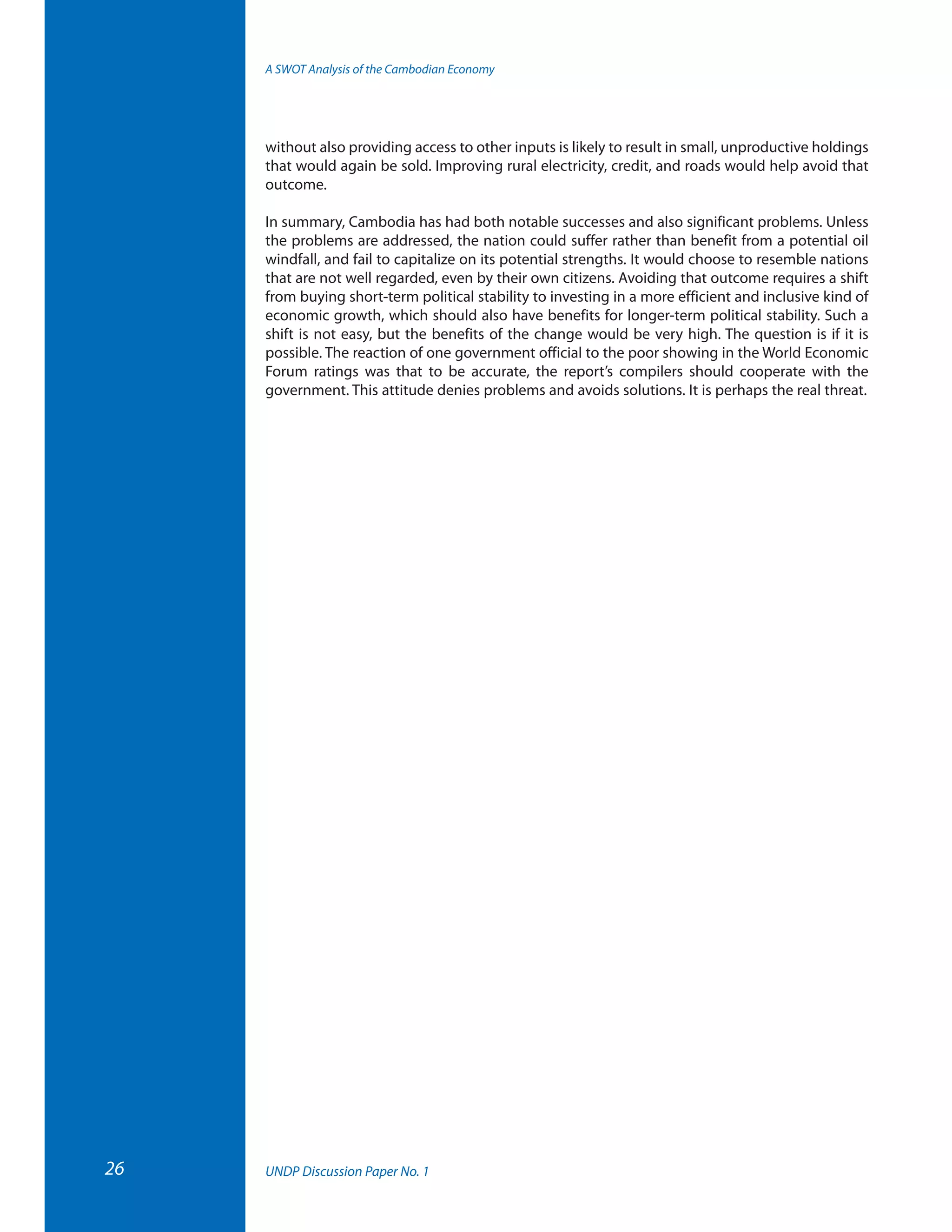 A S W O T Analysis Of The Cambodian Economy.Pdf
