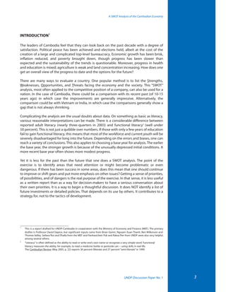 A S W O T Analysis Of The Cambodian Economy.Pdf