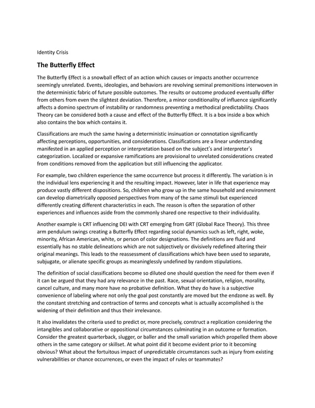 The Butterfly Effect | PDF