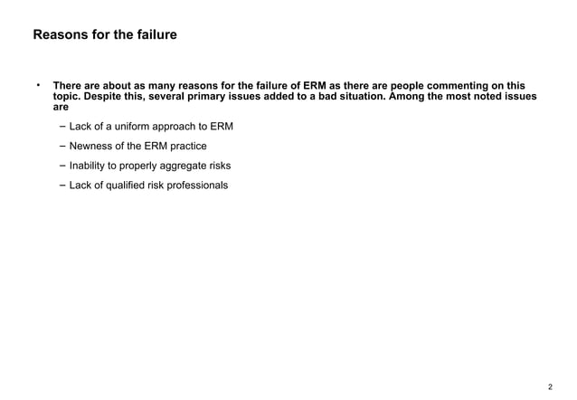 ERM: A Total Failure | PPT