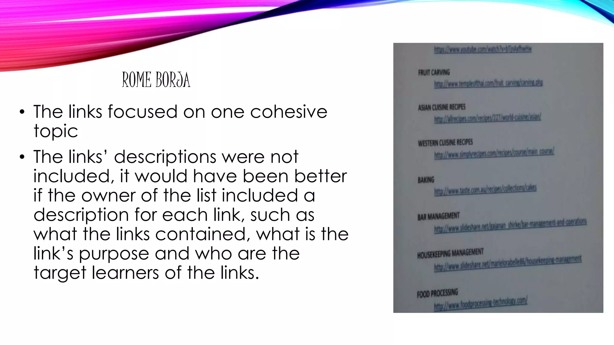 Audio Visual link critique | PPTX